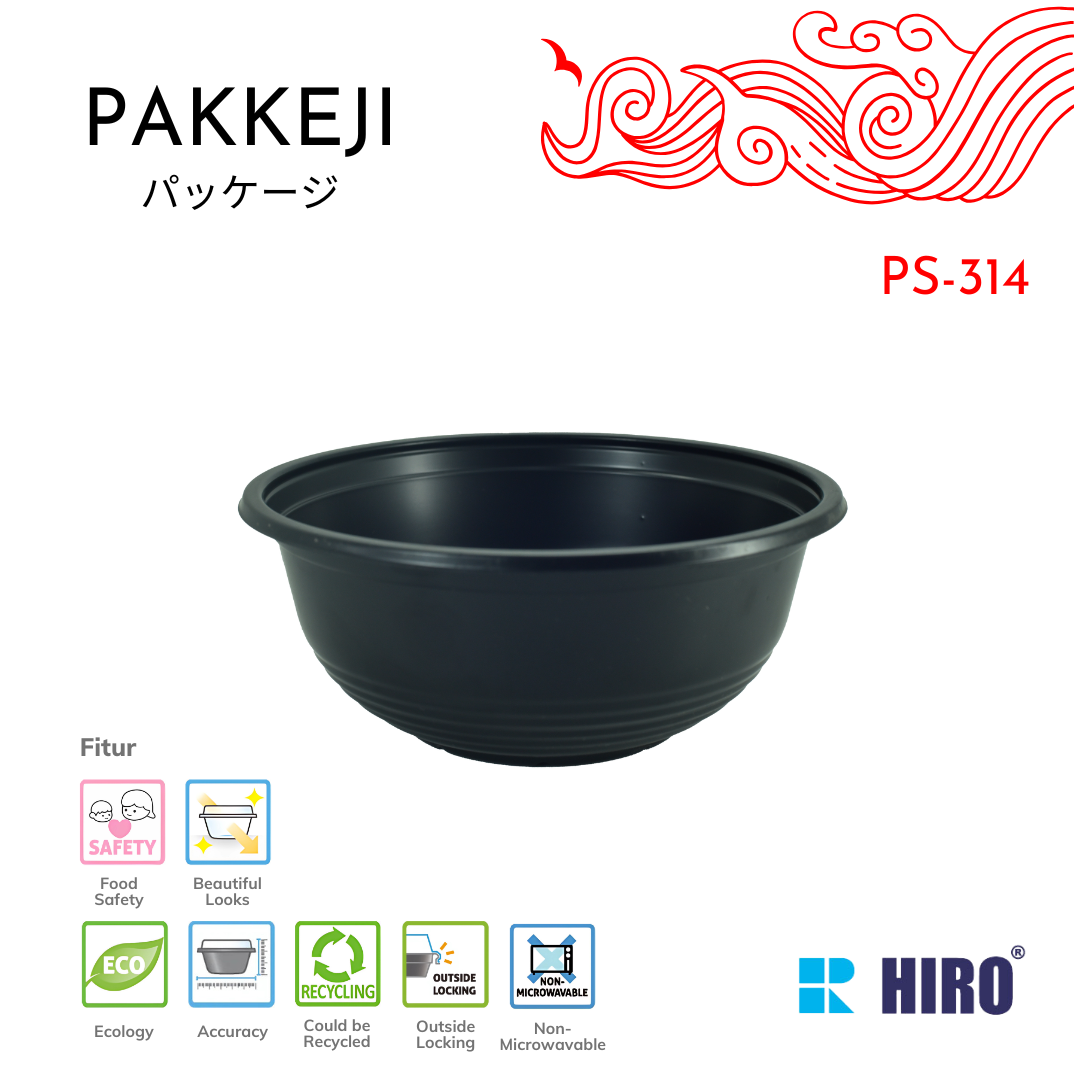 BOWL – PS-314 BLACK – HIRO FOOD