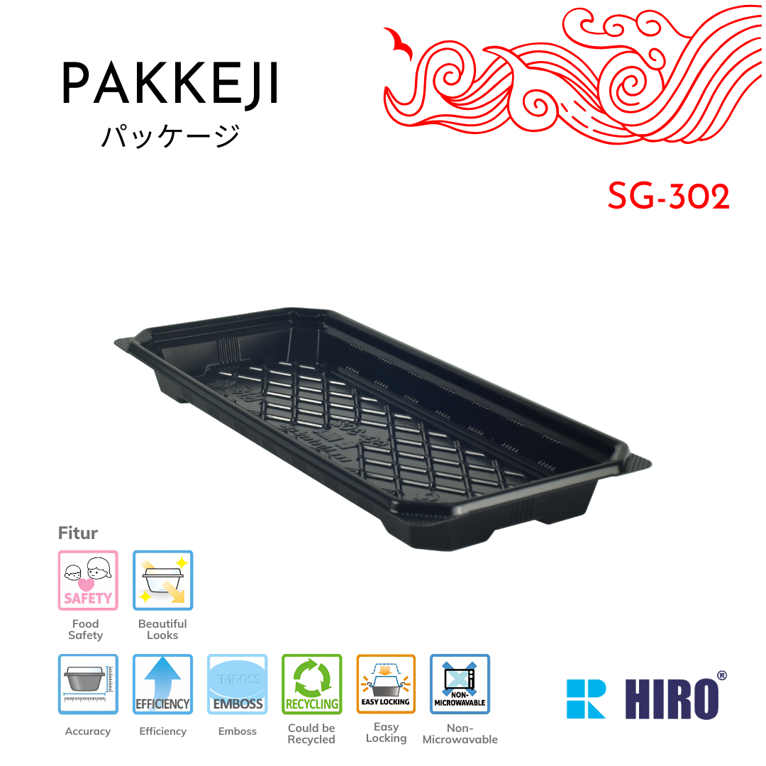 SUSHI TRAY – SG-302 BLACK – HIRO FOOD