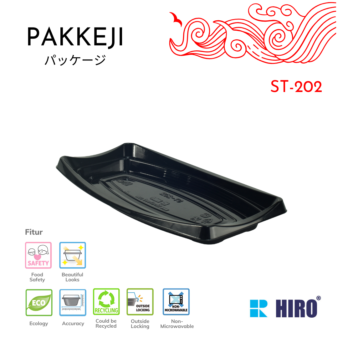 SUSHI TRAY – ST-202 BLACK – HIRO FOOD